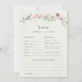 Baby Advice and Predictions Baby Shower Wildflower Invitation | Zazzle