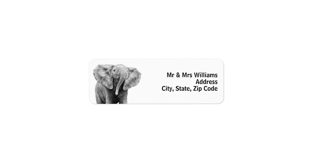 Baby African Elephant Label | Zazzle
