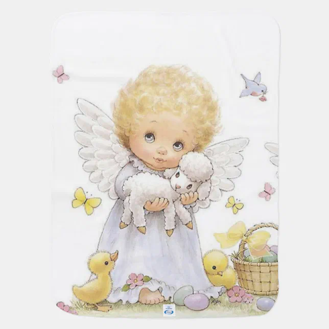 Baby Angel With Her Lamb Baby Blanket | Zazzle