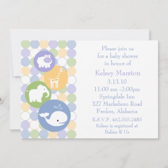 Baby Animals Baby Shower Invitation | Zazzle