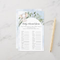 Baby Animals Boy Blue Elephant Baby Shower Game | Zazzle