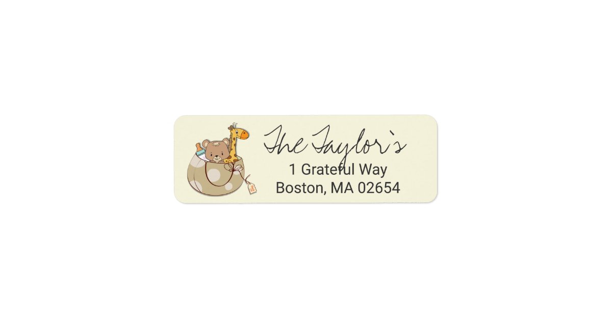 Baby Animals Return Address Label | Zazzle