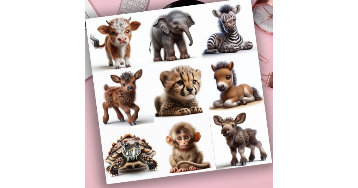Baby Animals Set 2 Sticker | Zazzle