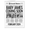 Coming Soon Newspaper Pregnancy Announcement Big Card | Zazzle