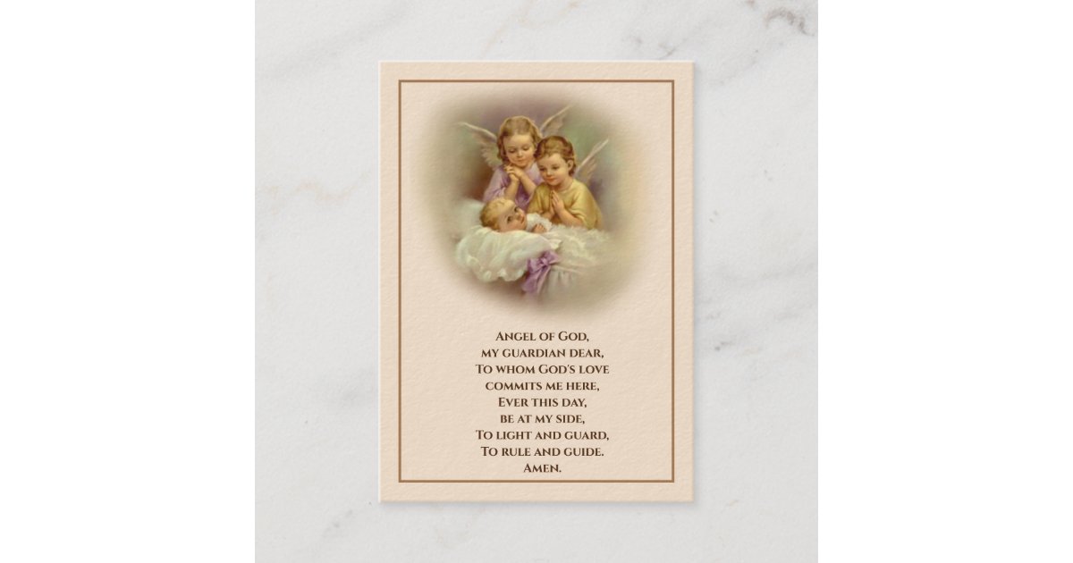 Baby Baptismal Remembrance Angels Holy Card | Zazzle