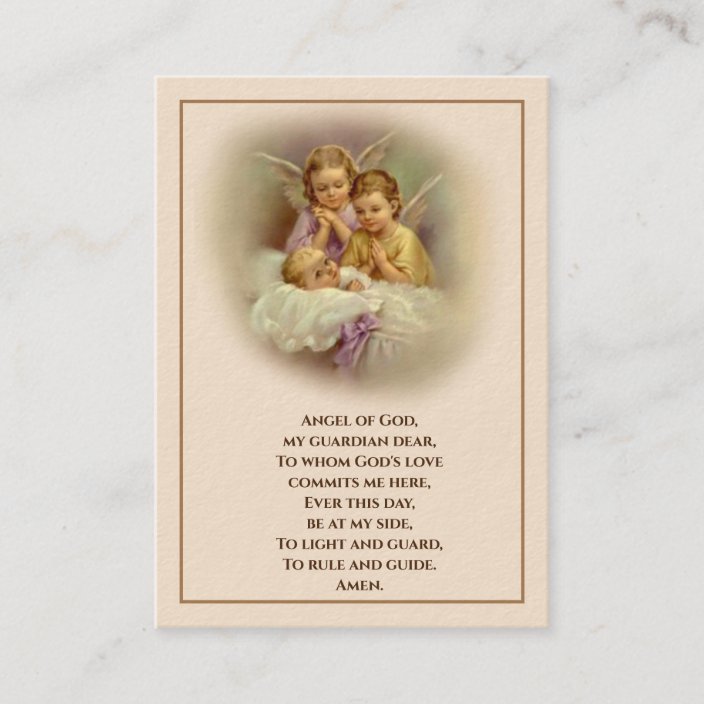Baby Baptismal Remembrance Angels Holy Card | Zazzle.com
