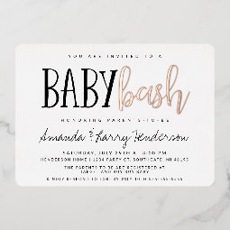 Baby Bash Couples Baby Shower Foil Invitation | Zazzle