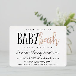 Baby Bash Couples Baby Shower Foil Invitation | Zazzle