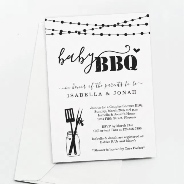Baby BBQ - Couples Shower Baby Q BaByQ Barbeque Invitation | Zazzle