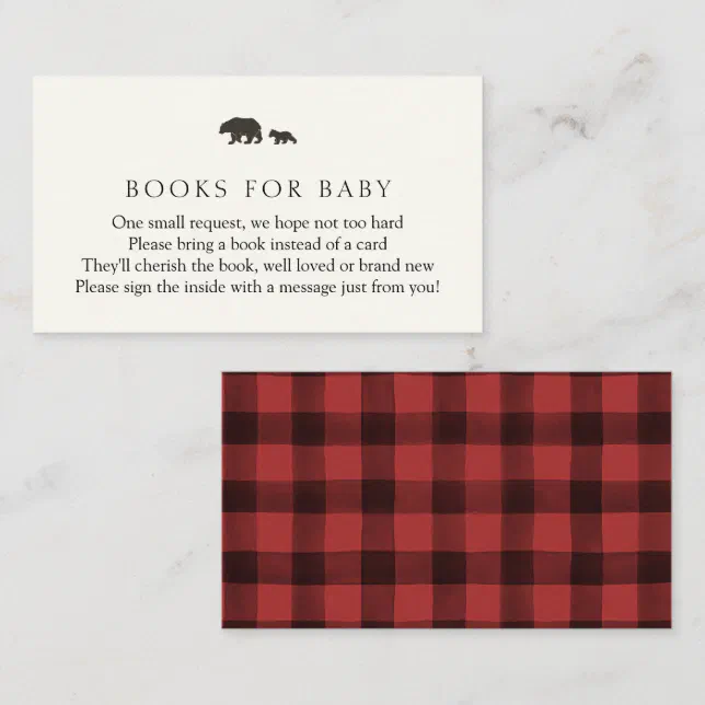 Baby Bear and Red Plaid Books for Baby Enclosure | Zazzle