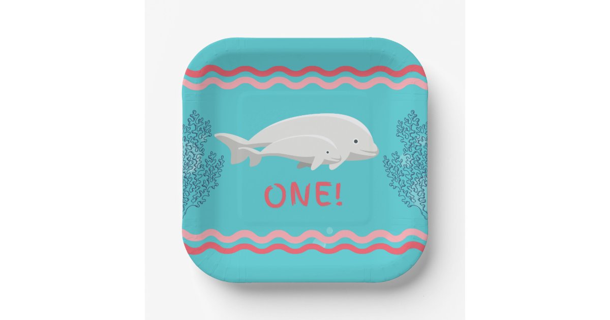 Baby Beluga 1st Birthday Plate | Zazzle