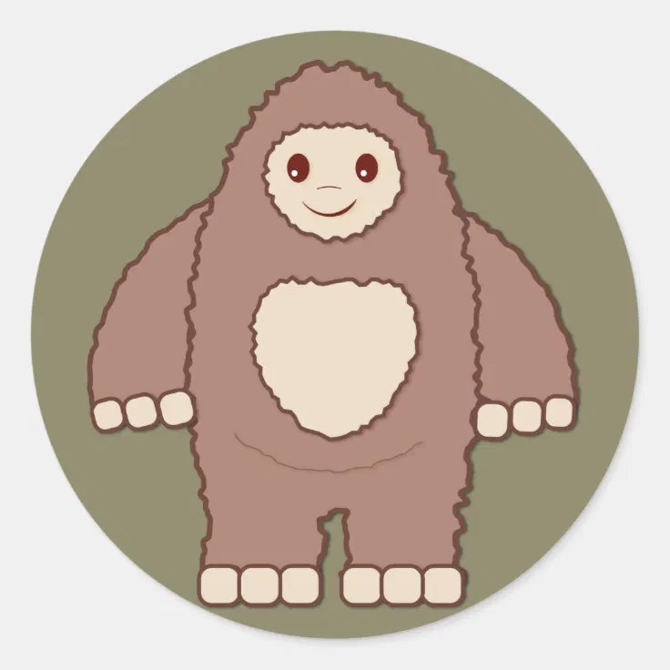Baby Bigfoot Classic Round Sticker | Zazzle