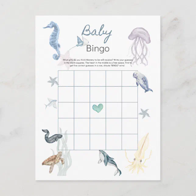 BABY BINGO POSTCARD | Zazzle