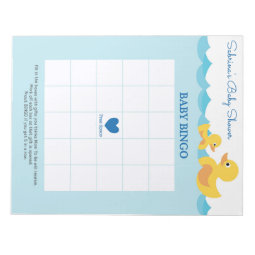 Baby Bingo Rubber Duck Baby Shower Game Notepad | Zazzle