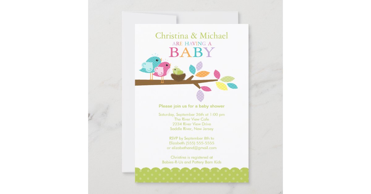 Baby Bird Nest Baby Shower Invitations | Zazzle