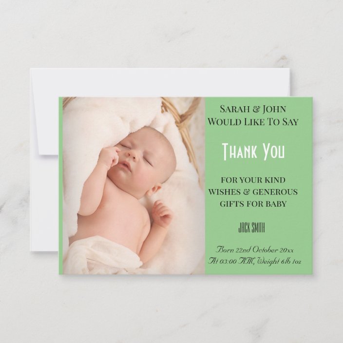 Baby Birth Announcement Thank You Card | Zazzle.com