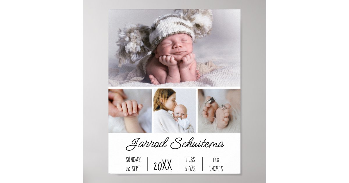 Baby Birth Stats Poster | Zazzle