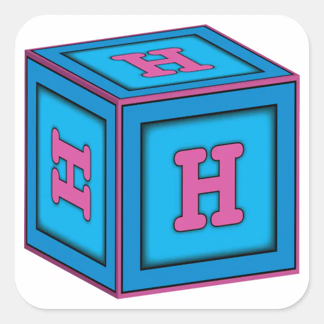 Baby Block Stickers - Letter "H" | Zazzle