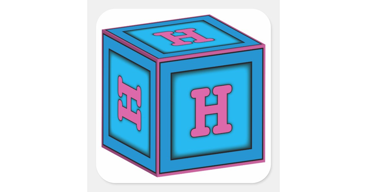 Baby Block Stickers - Letter "H" | Zazzle