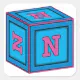 Baby Block Stickers - Letter "N" | Zazzle
