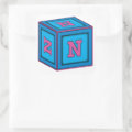 Baby Block Stickers - Letter "N" | Zazzle