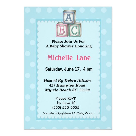 Baby Blocks Boy Shower Invitation | Zazzle.com