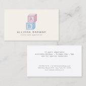 Baby Blocks Monogram Childcare, Babysitter Card II | Zazzle