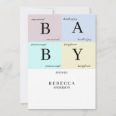 Baby Blocks Pastel Baby Shower Invitation | Zazzle