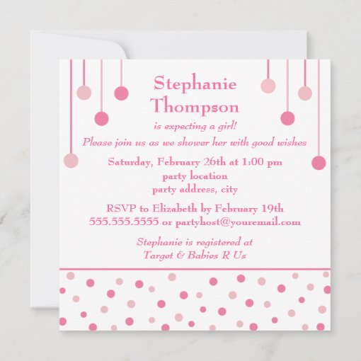 BABY Blocks Pretty in Pink Girl Baby Shower Invitation | Zazzle