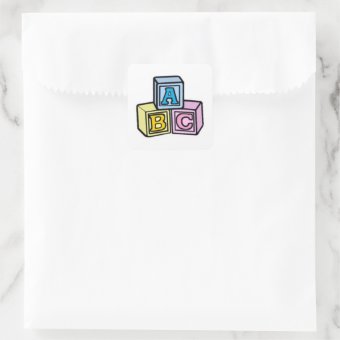 Baby blocks square sticker | Zazzle