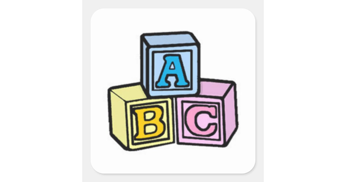 Baby blocks square sticker | Zazzle