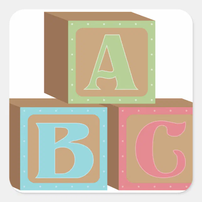 Baby Blocks Square Sticker | Zazzle