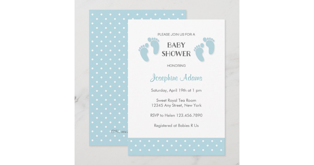 Baby Blue Baby Shower Invitation | Zazzle