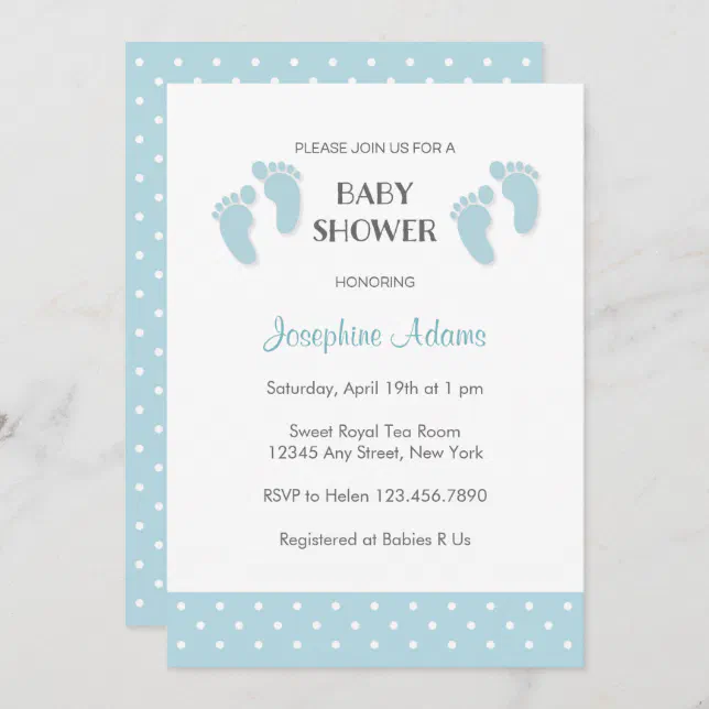 Baby Blue Baby Shower Invitation | Zazzle