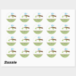 Baby Blue Bird Baby Shower Sticker | Zazzle