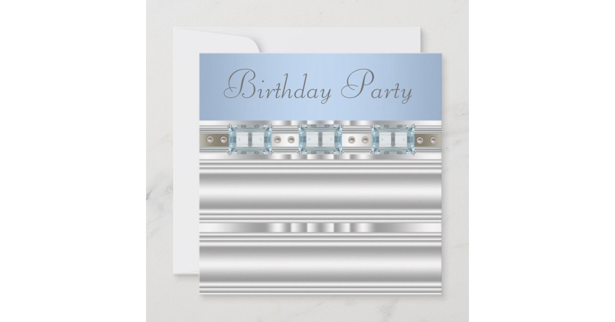 Baby Blue Birthday Party Invitation | Zazzle