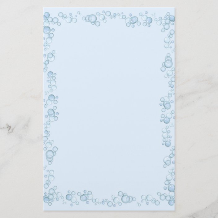 Baby Blue Bubble Border Design Stationery | Zazzle.com