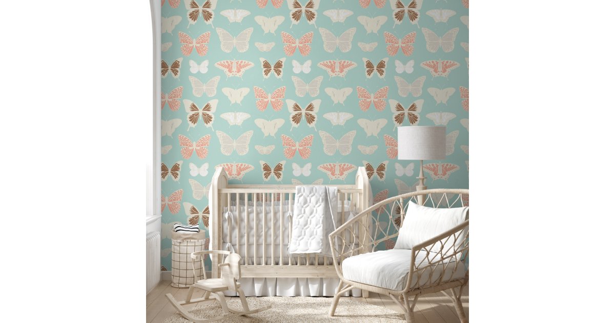 Baby Blue Butterflies Wallpaper Wallpaper | Zazzle