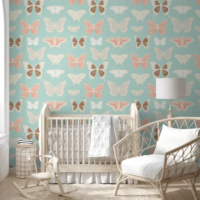 Baby Blue Butterflies Wallpaper Wallpaper | Zazzle