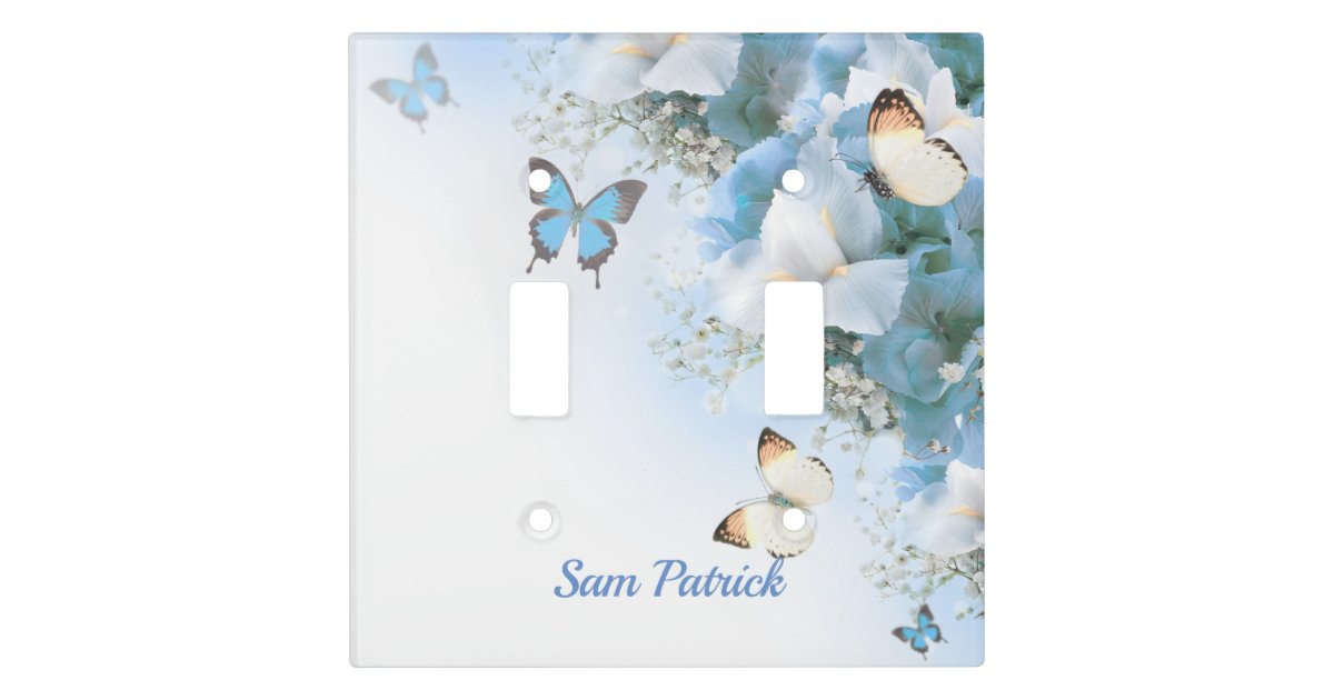 Baby BLUE Butterfly Light Switch Cover | Zazzle