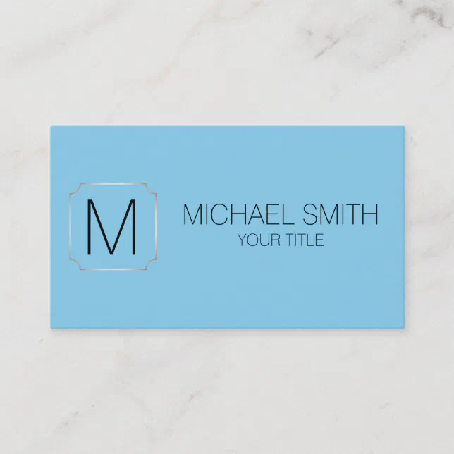 Baby blue color background business card | Zazzle