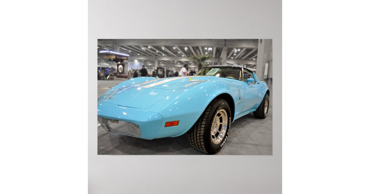 Baby Blue Corvette Poster | Zazzle