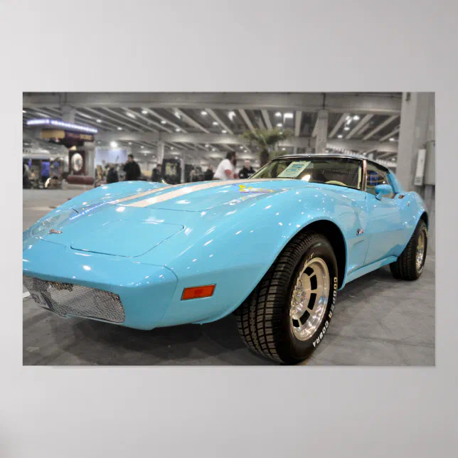 Baby Blue Corvette Poster | Zazzle