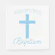 Baby Blue Cross with Custom Name Baptism Napkins | Zazzle
