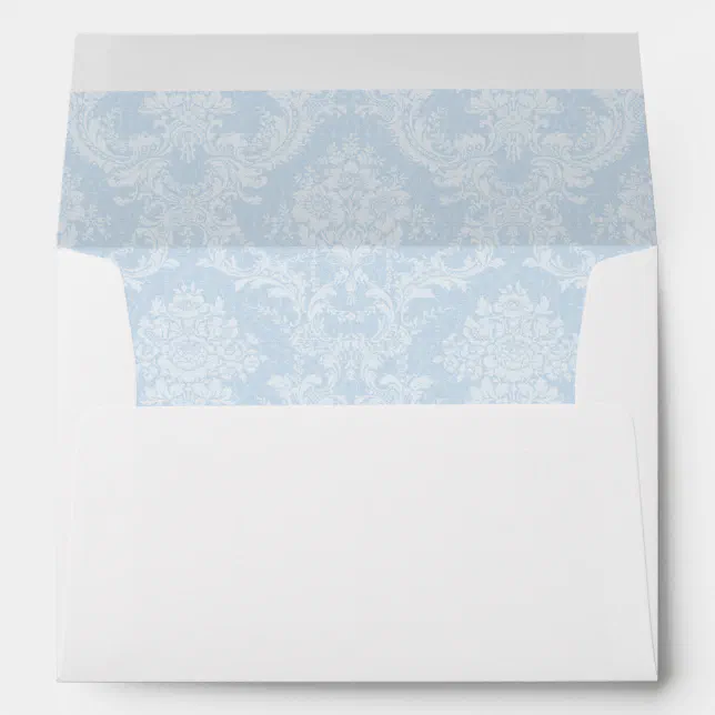 Baby Blue Damask Envelope | Zazzle