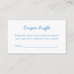 Baby Blue Diaper Raffle Minimalist Enclosure Card | Zazzle