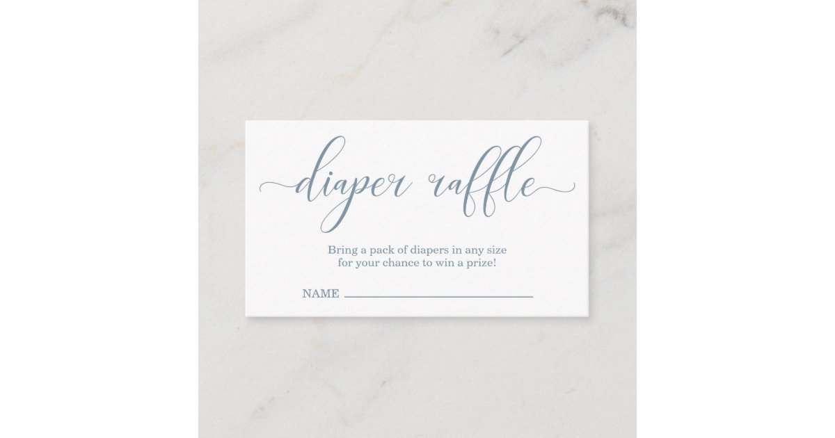 Baby Blue Diaper Raffle Shower Invitation Insert | Zazzle