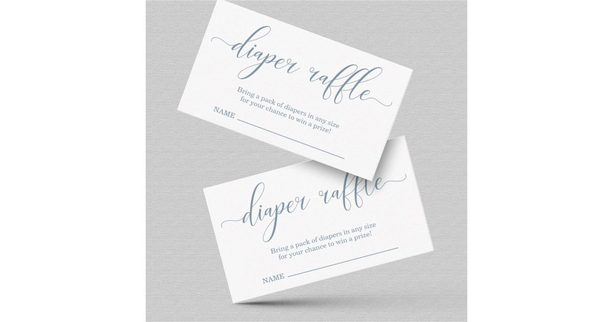 Baby Blue Diaper Raffle Shower Invitation Insert | Zazzle
