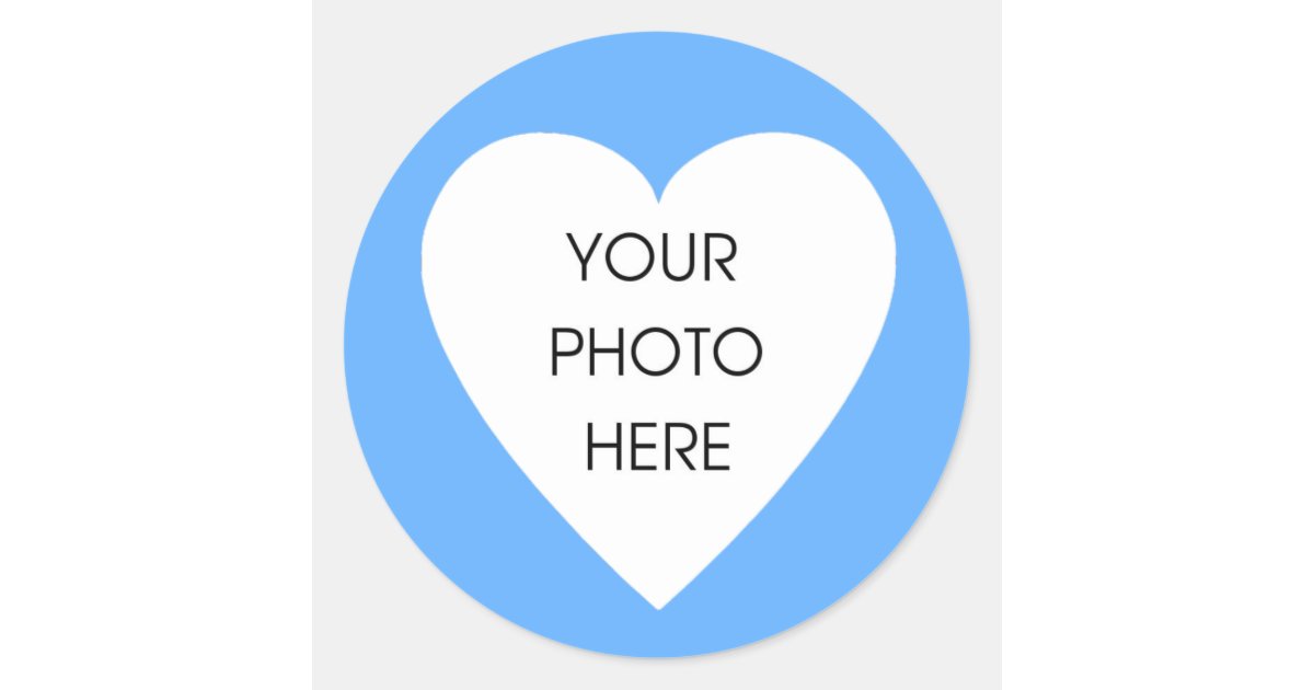 Baby Blue Heart Border Stickers - Customized | Zazzle