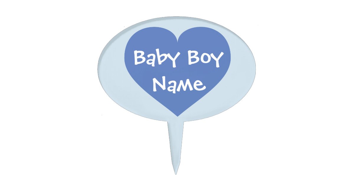 Baby blue heart cake topper | Zazzle